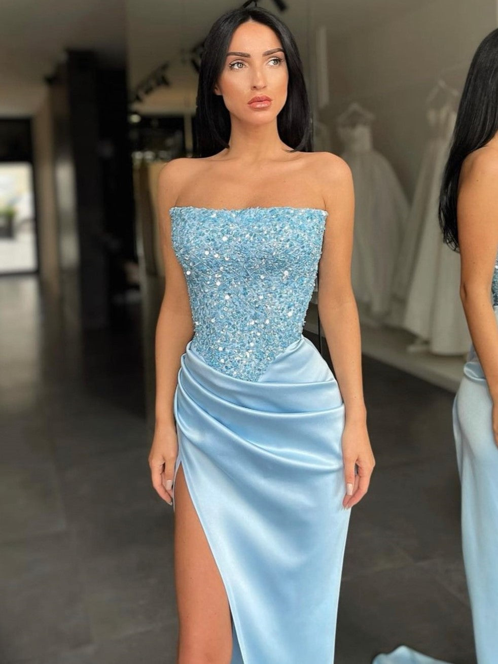 Cartier Couture Gown - Baby Blue – FORMAL GALLERY